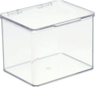 mDesign Small Plastic Home Office Storage Organizer Box with Hinged Lid ...