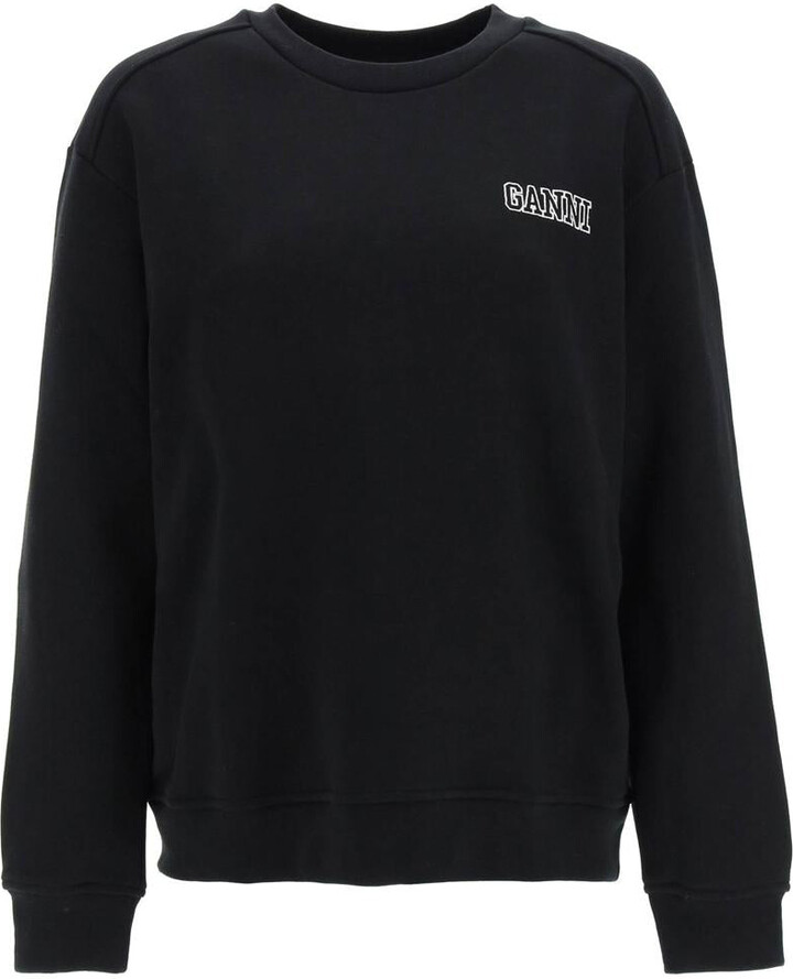 Ganni logo embroidered isoli sweatshirt - ShopStyle