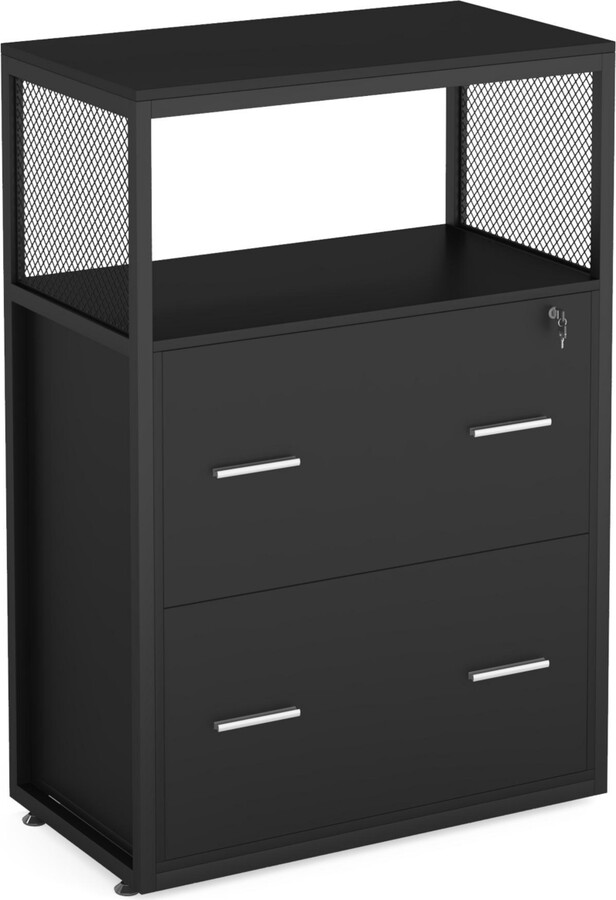 Tribesigns 2 Drawer Lateral File Cabinet with Lock, Letter/Legal / A4 Size, Large Rustic Filing ...