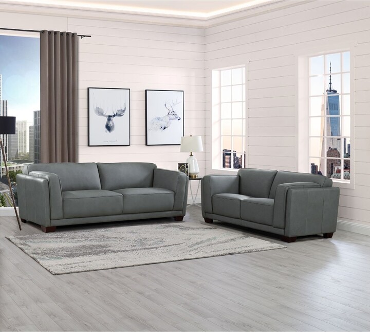 Hydeline USA Hydeline Marshall Top Grain Leather Sofa and Loveseat Set ...