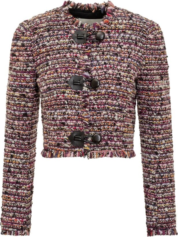 Isabel Marant Tweed Frayed Hem Jacket - ShopStyle