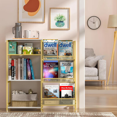 Mercer41 Wooden Kids Bookshelf with 3-Tier Ladder Book Display Rack ...