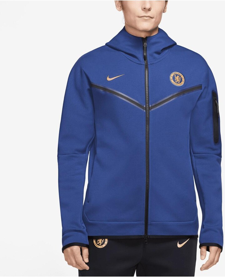 Nike Men's Blue Chelsea Tech Fleece Windrunner Full-Zip Hoodie - ShopStyle