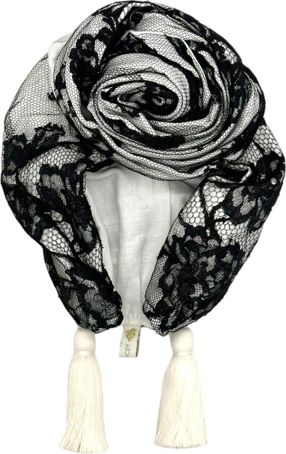 Julia Clancey Edith Lace Tassel Turban - ShopStyle Hats