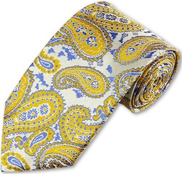 The Dapper Tie TheDapperTie Men' Mutard And Steel Blue Pailey 3.35 Inch ...