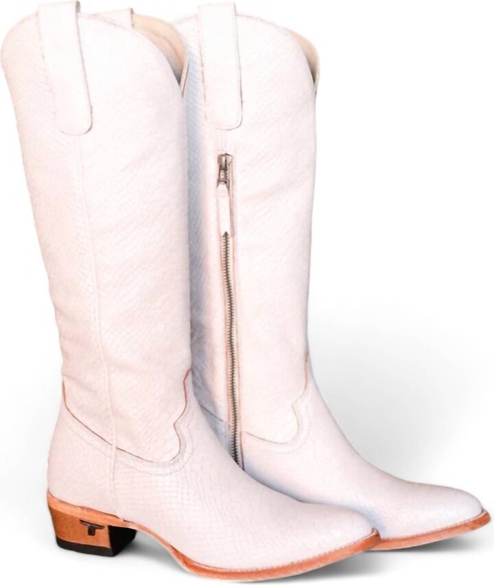 Lane Boots Jane Tall Boots In Ivory Viper - ShopStyle