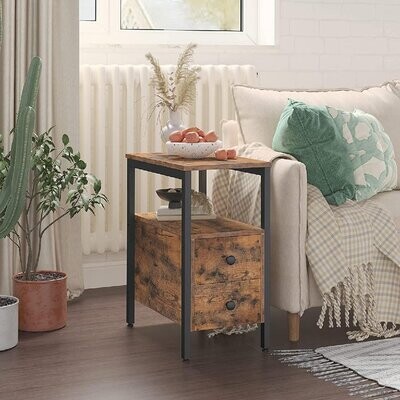 17 Stories End Table, Set Of 2, Recliner Side Table With 2 Drawer And ...