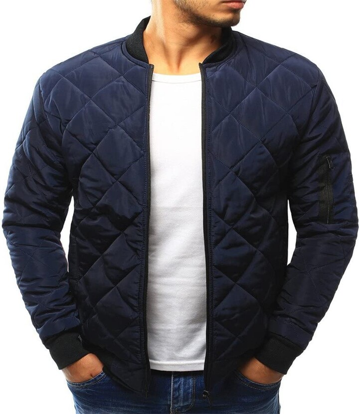 ZYSK Men's Packable Lightweight Water-Resistant Ribbed Puffer Down ...