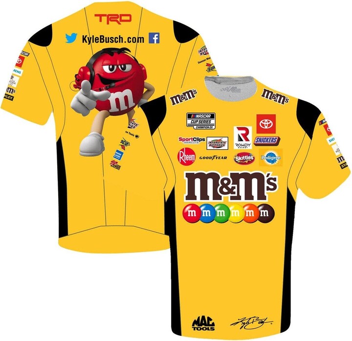 Men's Joe Gibbs Racing Team Collection White Kyle Busch M&M's ...