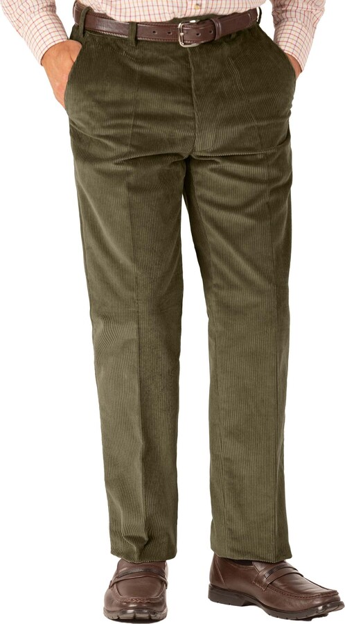 James Holton Mens Corduroy Trousers Elasticated Waist Smart Formal ...
