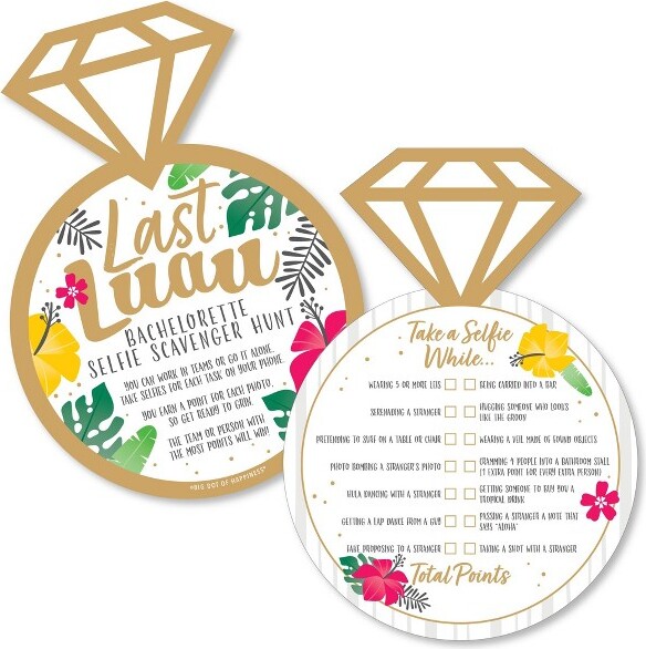 Big Dot of Happiness Last Luau - Selfie Scavenger Hunt - Tropical ...