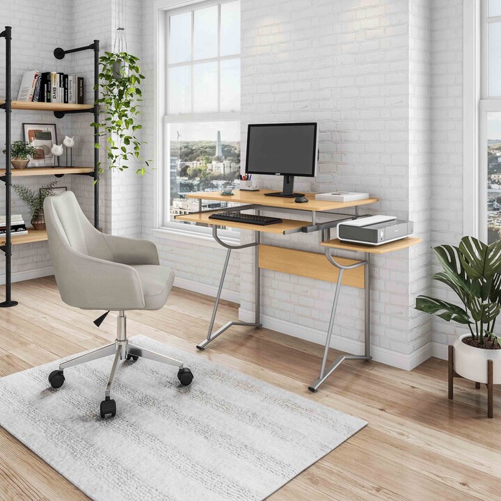 EDWINRAY Modern Space-Saving Design Compact Computer Desk with Side ...