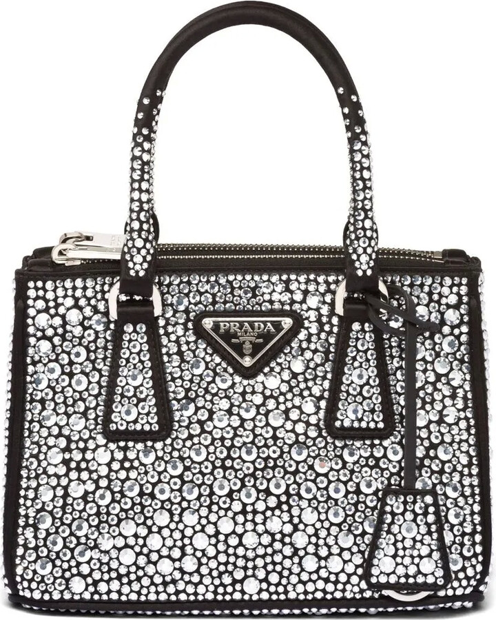 Prada mini Galleria crystal-embellished tote bag - ShopStyle