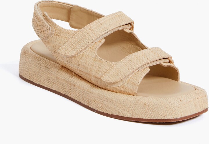Loeffler Randall Natural Straw Blaise Two Band Platform Sandal - ShopStyle