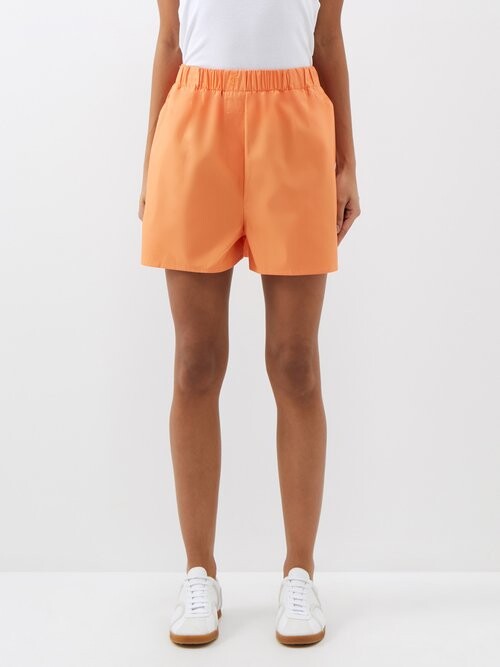 The Frankie Shop - Lui Organic Cotton-poplin Shorts - Orange - ShopStyle