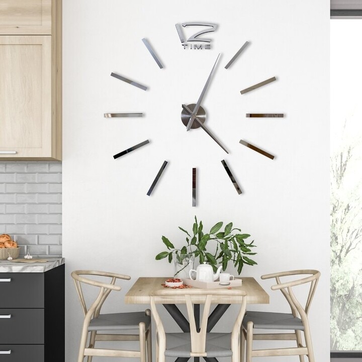 Walplus Wall Sticker Giant Silver Clock Clock Mechanism Minimalist ...
