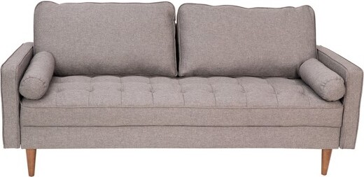 Emma and Oliver Slate Gray Faux Linen Upholstered Mid-Century Modern ...