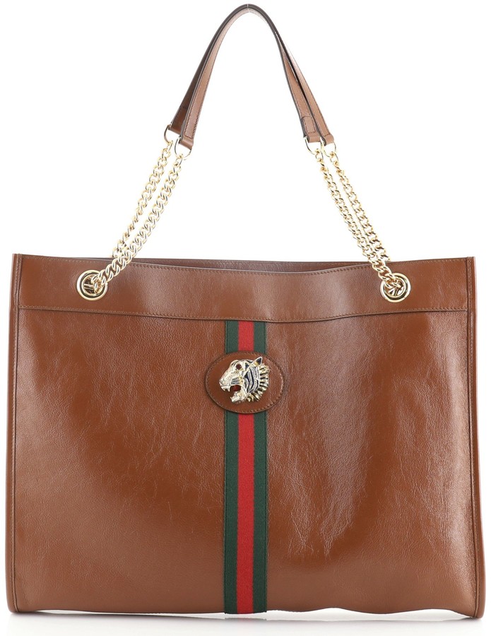 Gucci Rajah Chain Tote Leather Large - ShopStyle Shoulder Bags