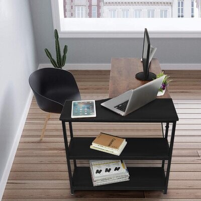 Inbox Zero L-Shaped Computer Desk With Storage Shelves Study Table For ...