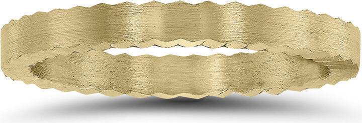 SSELECTS 2Mm Matte Finish Jagged Edge Crown Wedding Band In 14K Yellow ...