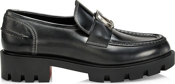 Christian Louboutin Metallic Leather Lug-Sole Loafers - ShopStyle
