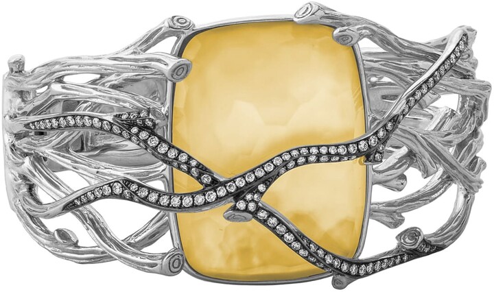 Michael Aram Enchanted Forest Twig Crossover Bangle w/ 18k Gold - ShopStyle Bracelets