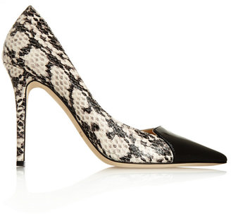 Jimmy Choo Holt snake-effect leather and patent-leather pumps ...